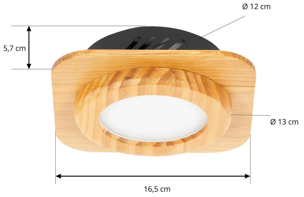 Lindby Joren LED bodovka, dřevo jeden zdroj kulaté