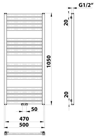 Bruckner Grunt 600.121.4 Radiátor kombinovaný, 50x105cm, bílá