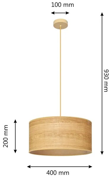 Lustr na lanku ALBA 1xE27/15W/230V pr. 40 cm hnědá