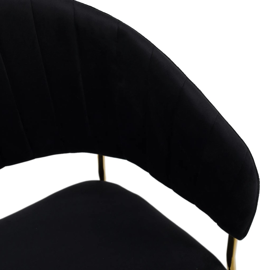 Designové jídelní křeslo, černá Velvet látka/gold chrom zlatý, DASMIN TYP 1