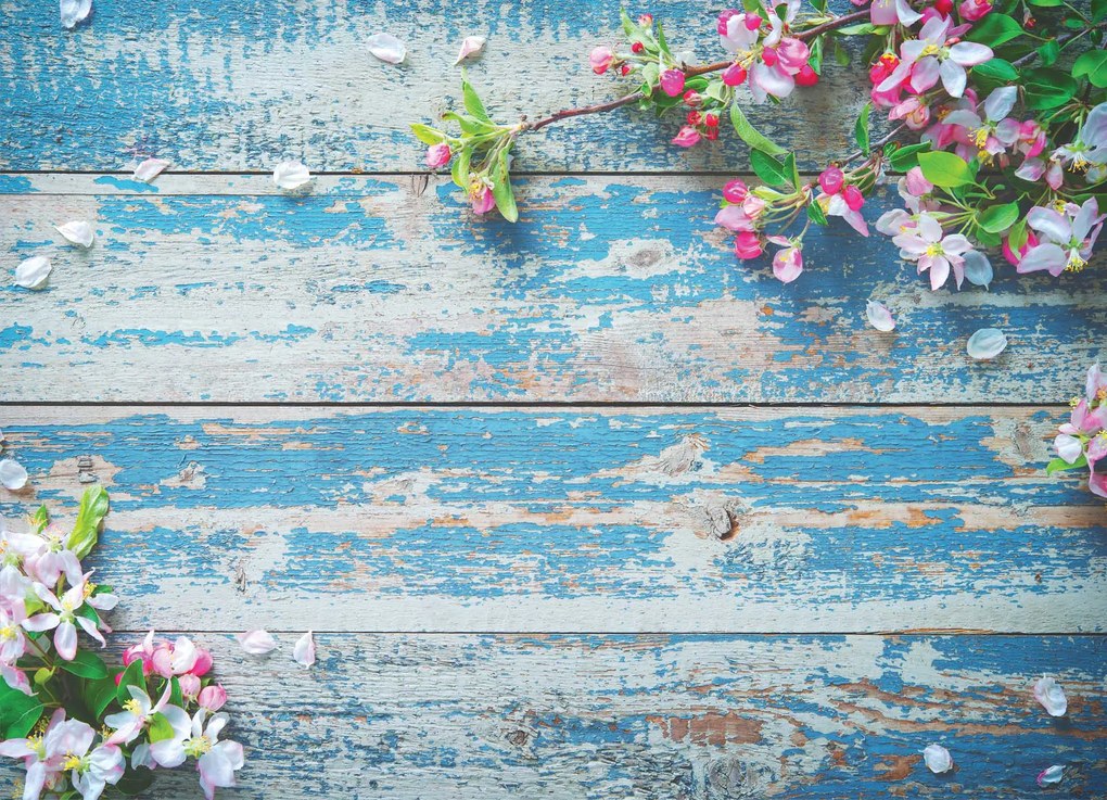 Malvis Tapeta dřevo a květiny Vel. (šířka x výška): 144 x 105 cm