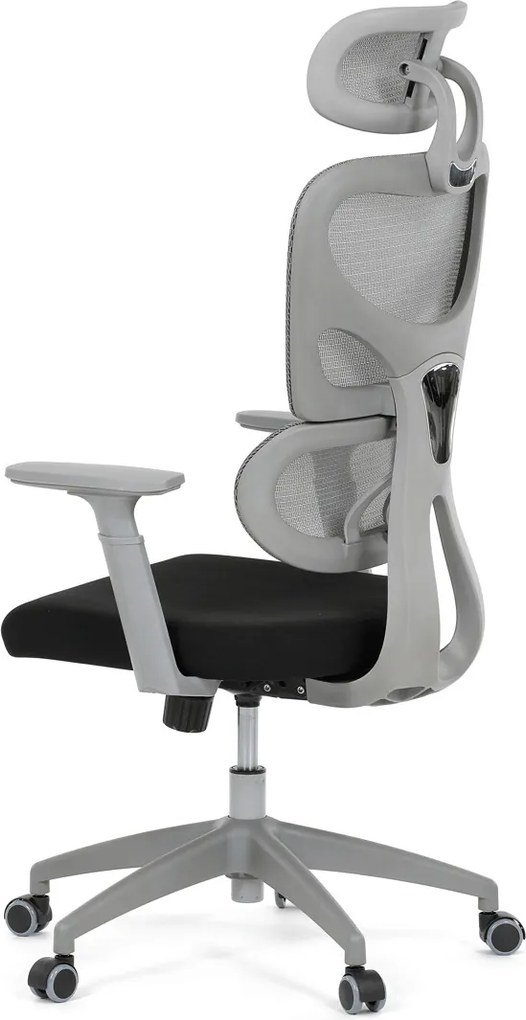 Ergonomická kancelářská židle RENEE - šedá síťovina / černá látka