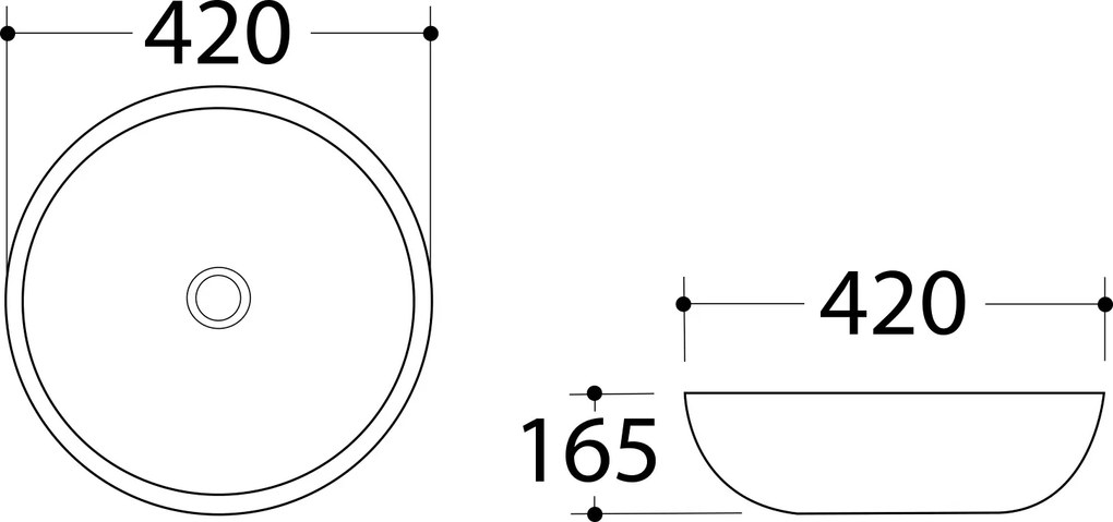 Sapho DALMA 42 x 42 x 16,5 cm MM113 keramické umyvadlo grigio