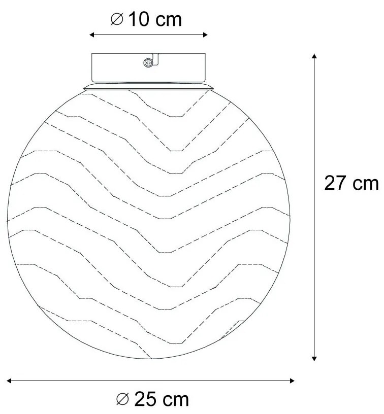 Designové stropní svítidlo černé s kouřově šedým sklem - Pillon