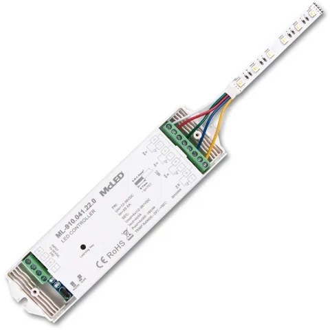 RF přijímač McLED řízení jasu CCT RGBW 4 kanály 4x5A 12-36V ML-910.041.22.0