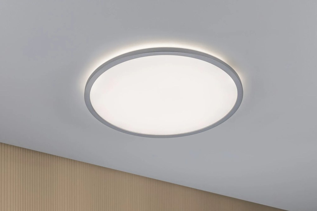 Paulmann 71019 Atria Shine, matně chromové stropní svítidlo s korónou RGBW, 20W LED 4000K, průměr 42cm, dálkové ovládání