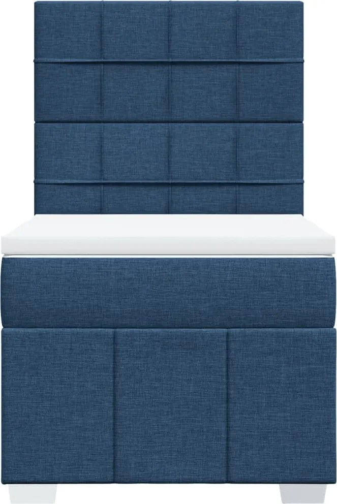 Box spring postel s matrací modrá 90x200 cm textil 3291557