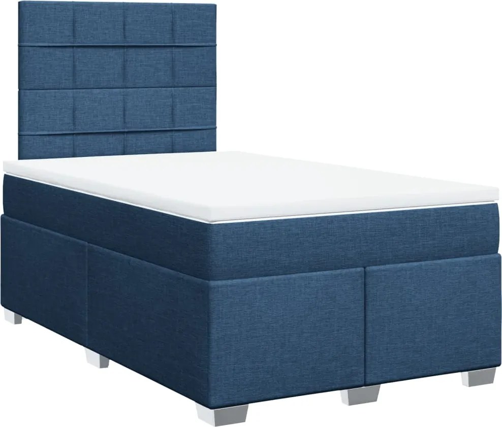 Box spring postel s matrací modrá 120x200 cm textil 3292761