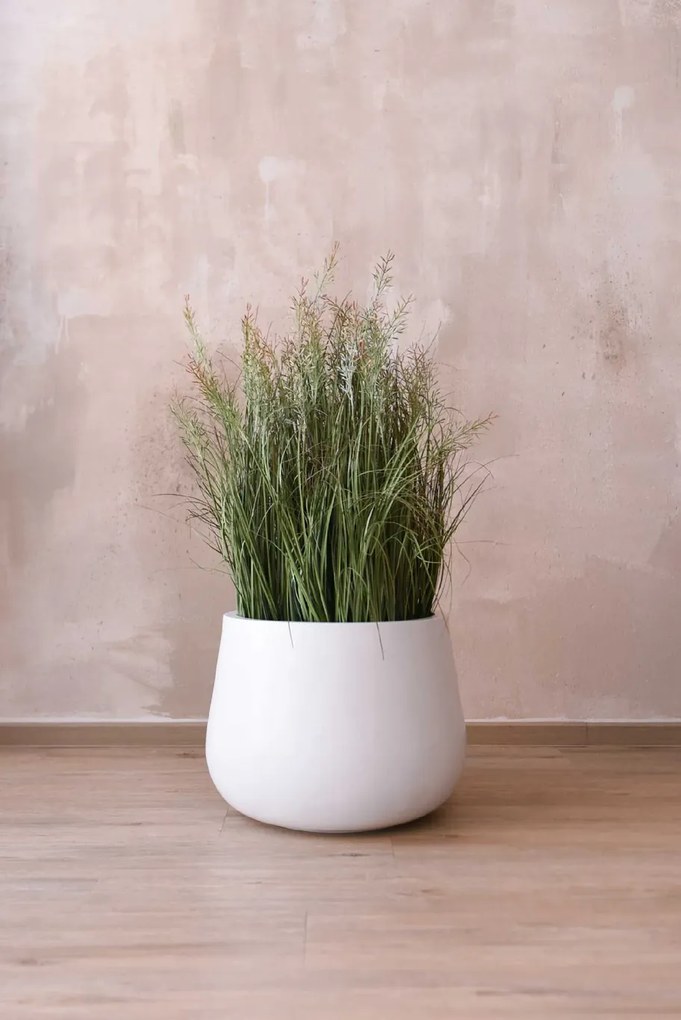 Pokojový květináč GIRAR, sklolaminát, průměr 31 cm, bílý