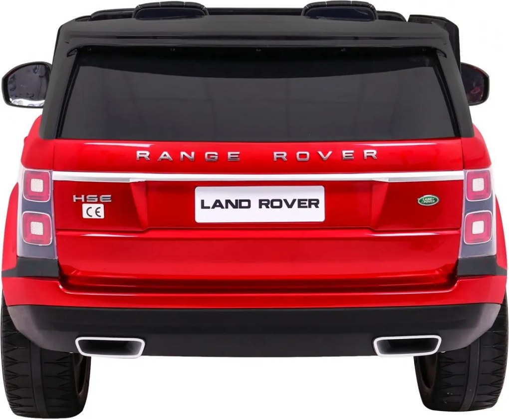 Ramiz Range Rover HSE lakované dětské auto pro 2 děti červené SUV + ovladač na dálkové ovládání + audio panel