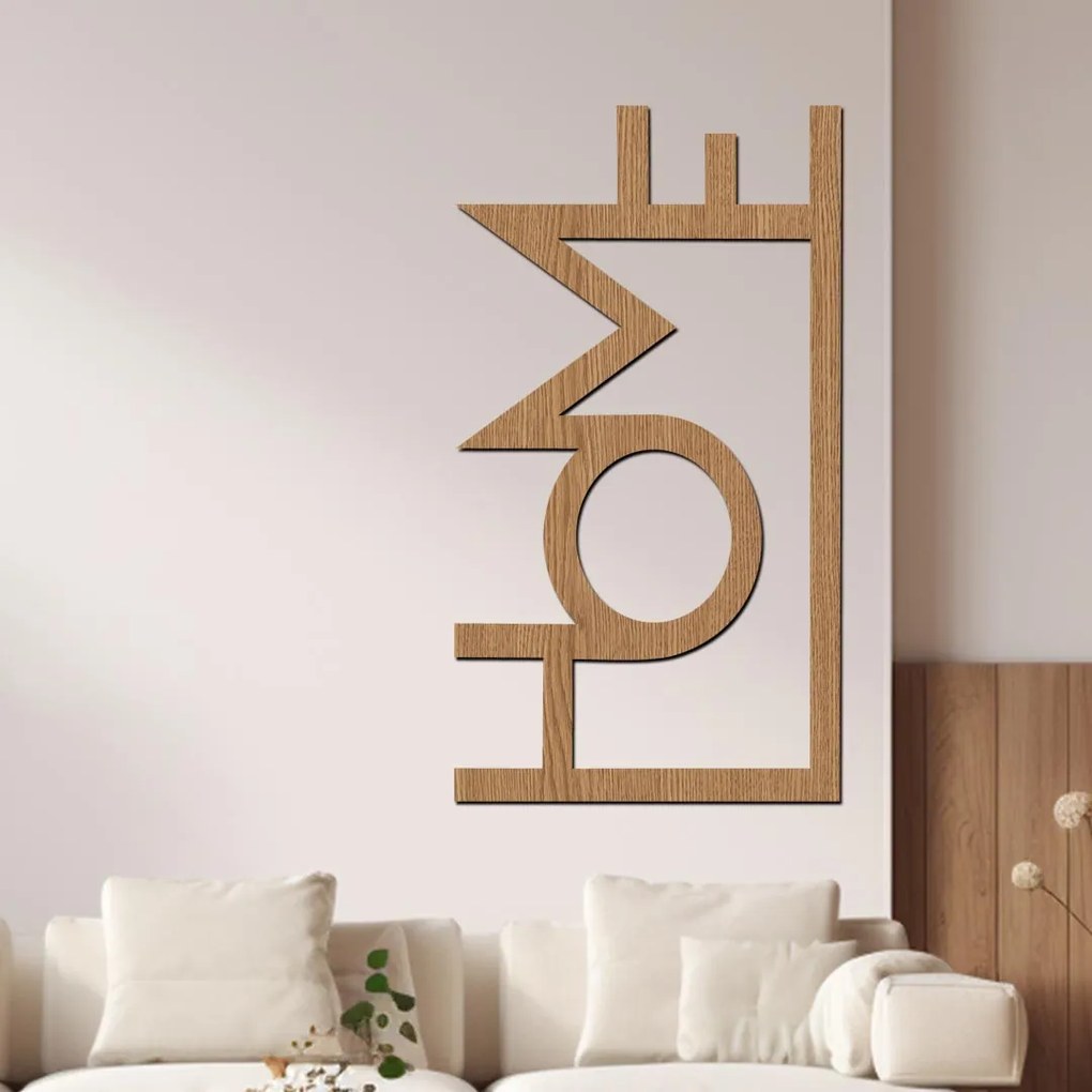 dřevo života Dřevěný nápis na zeď HOME Zvolte rozměr (cm): 52x95, Zvolte barvu dekoru: Černá
