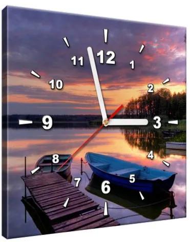 Tištěný obraz s hodinami Krásné jezero 30x30cm ZP431A_1AI
