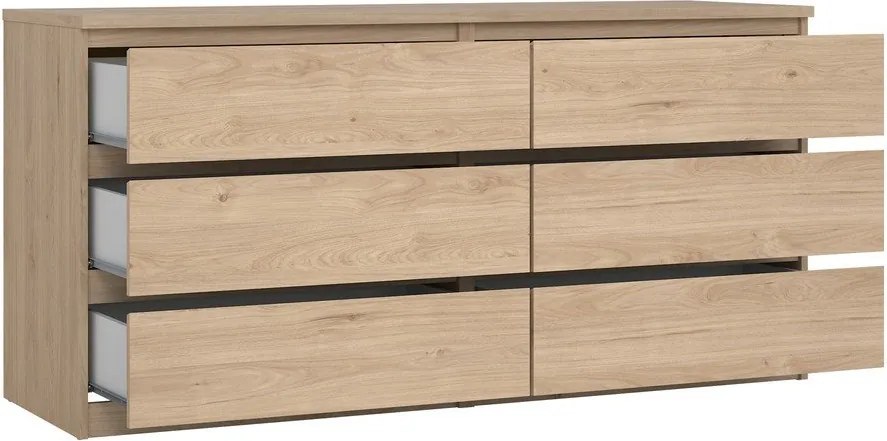 Komoda v dekoru dubu v přírodní barvě 154x76x50 cm Naia – Tvilum
