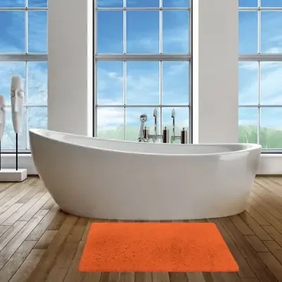 MSV Koupelnová předložka MICROFIBER oranžová / mikrovlákno / protisklu