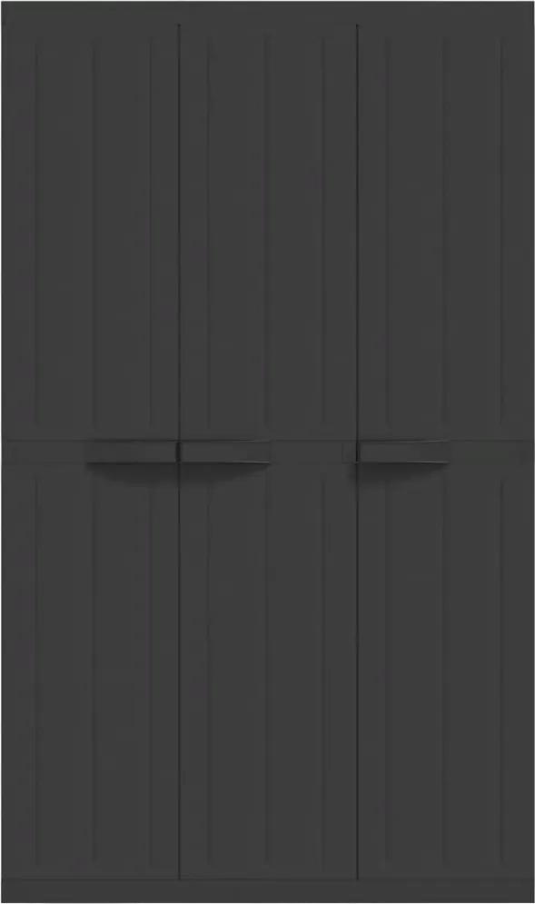 vidaXL Zahradní úložná skříň 97 x 37 x 165 cm PP [364208] Barva: Šedá a černá