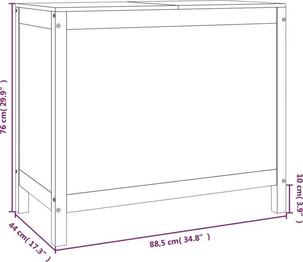 vidaXL Truhla na prádlo 88,5x44x76 cm masivní borové dřevo [823581] Barva: Bílá