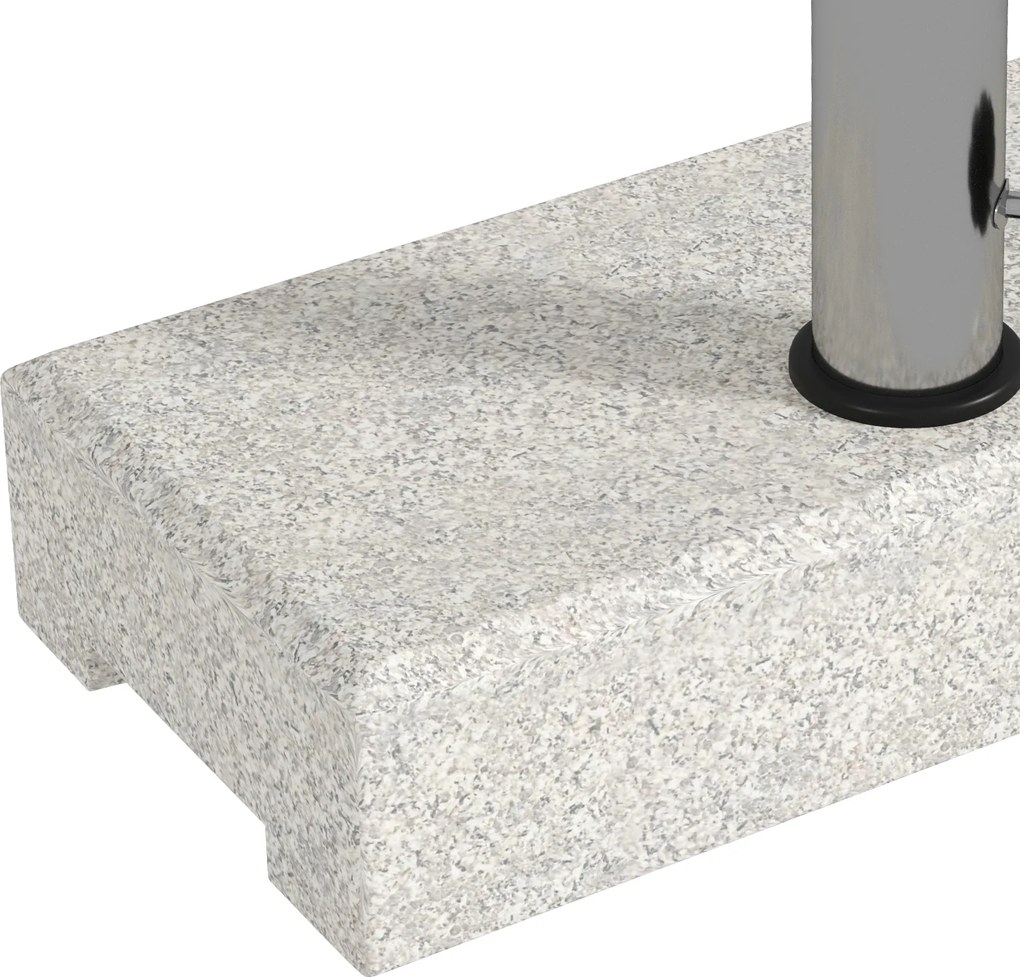 Stojan na slunečník 25 kg, žulový podstavec na slunečník, pro tyče slunečníku Ø32/38/48 mm, šedý