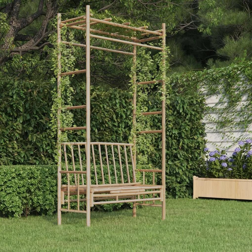 vidaXL Zahradní lavice s pergolou 116 cm bambus [341742]