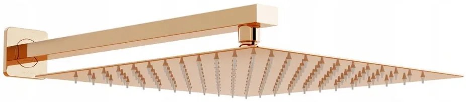 Mexen CUBE, podomítkové rameno 40cm + sprchová hlavice 30x30cm, růžovo-zlatá, 79112-60+79130-60