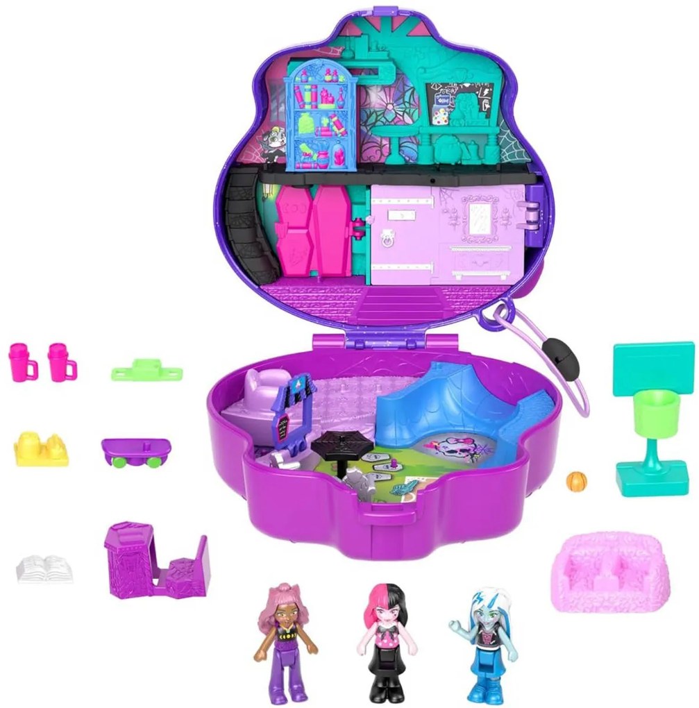 MATTEL Polly Pocket Pidi Pocketka Monster High set 3 panenky s doplňky 25hvv58