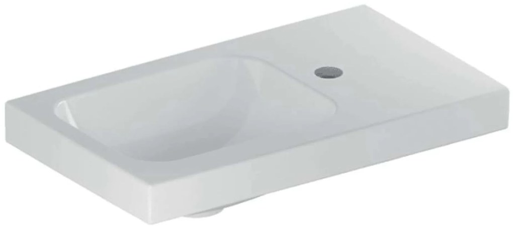Geberit iCon - Umývátko 53x31x13 cm, bez přepadu, otvor pro baterii vpravo, bílá 501.832.00.1