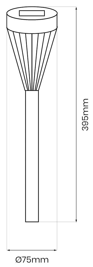 Exteriérové ​​solární svítidlo Flame, 1x černé plastové stínítko
