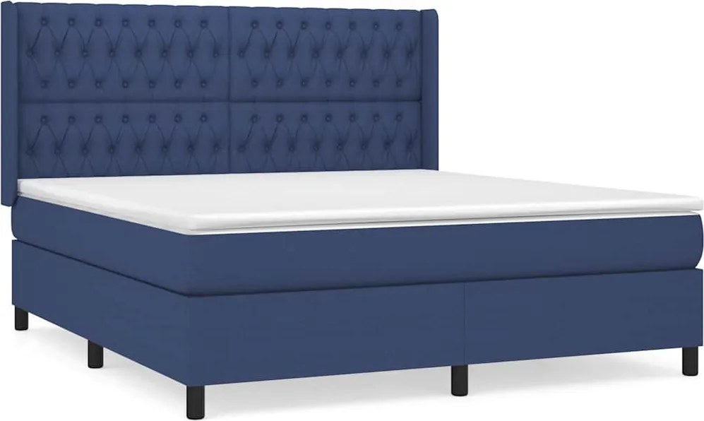 Box spring postel s matrací modrá 180x200 cm textil 3131695