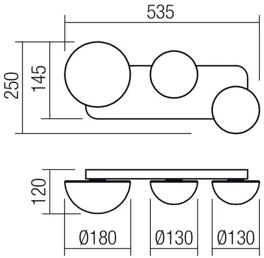 Redo 01-4329 - LED Nástěnné svítidlo LUMIEN 3xLED/18W/230V 2700/3000K zlatá