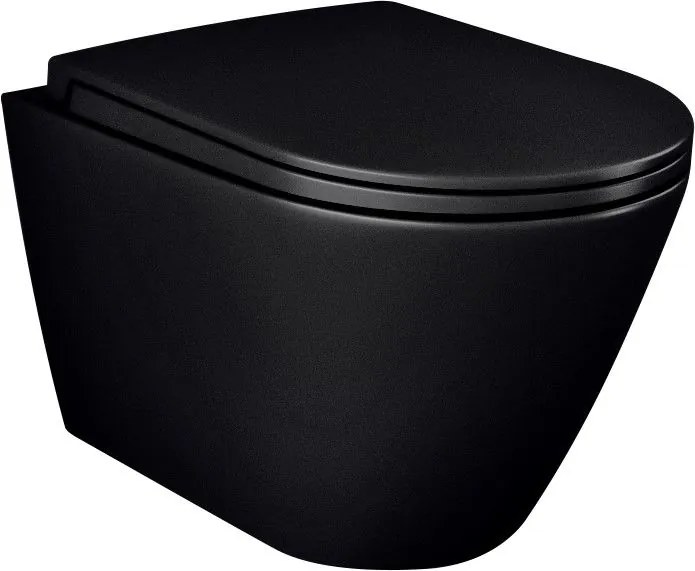 RAK Ceramics Feeling Závěsné WC Black, 34 × 36 × 52 cm, bez splachovacího kruhu