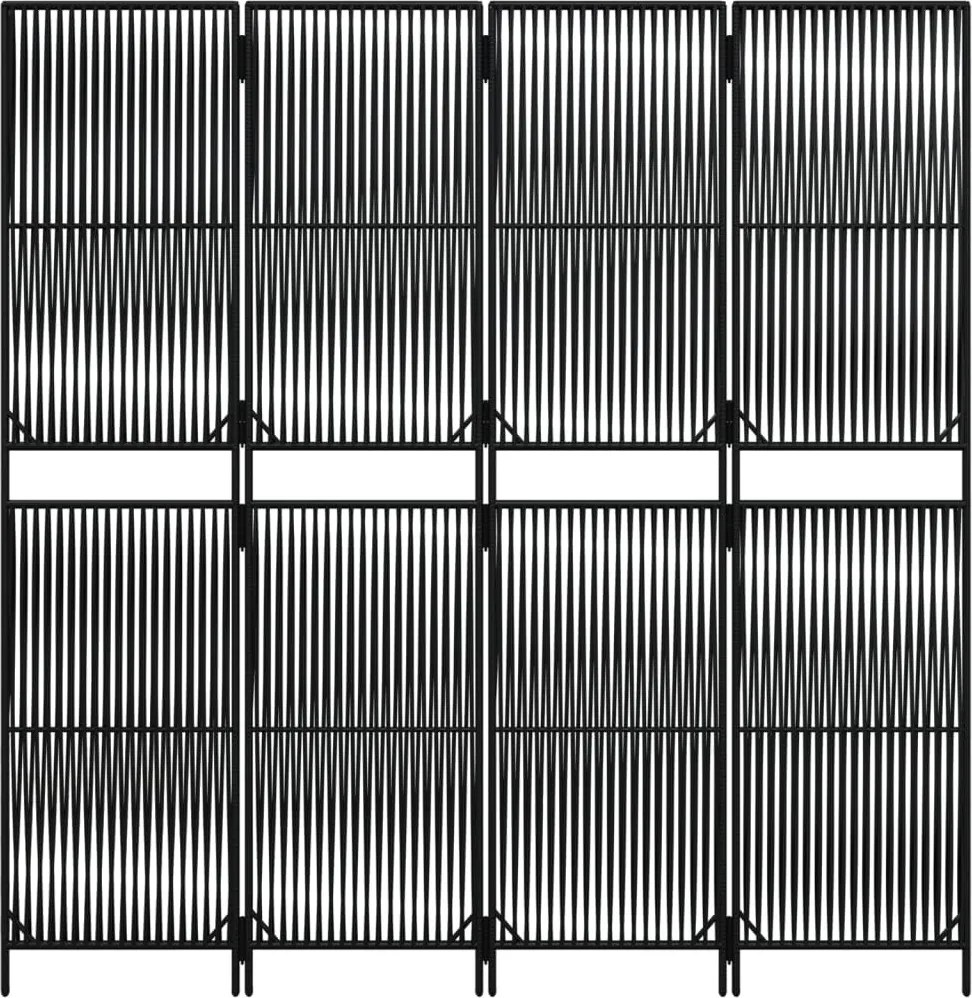 vidaXL Dělicí stěna 4 panely polyratan [365392] Barva: Hnědá
