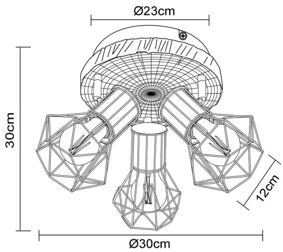 Globo 54017W-3 - Bodové svítidlo PRISKA 3xE27/60W/230V