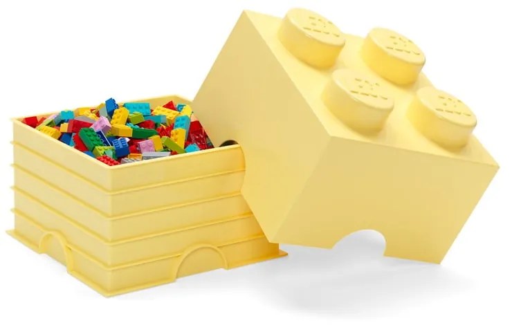 Světle žlutý úložný box čtverec LEGO®