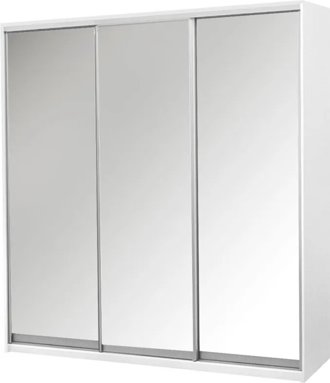 Skříň 3D 1800x2400x600, 3 zrcadla, bílá