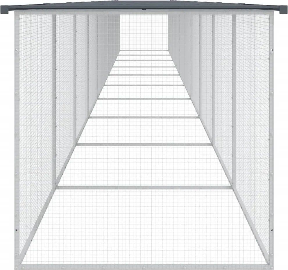Klec pro kuřata se střechou antracitová 1 003 x 98 x 90 cm ocel 3189053