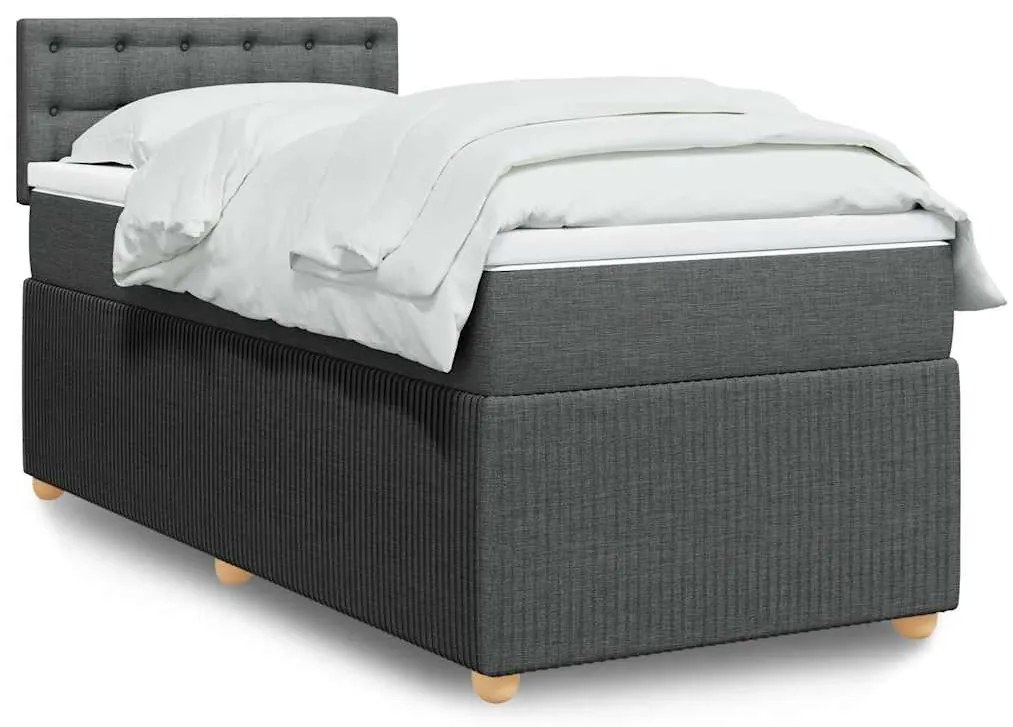 Box spring postel s matrací tmavě šedá 90x190 cm textil 3289626