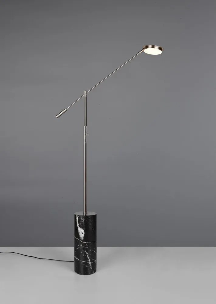Černá/ve stříbrné barvě LED stojací lampa (výška 145 cm) Fiore – Trio Select