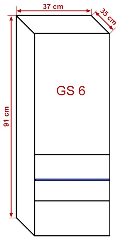 Ral Závěsná skříň GS 6 Barva dřeva: Sonoma