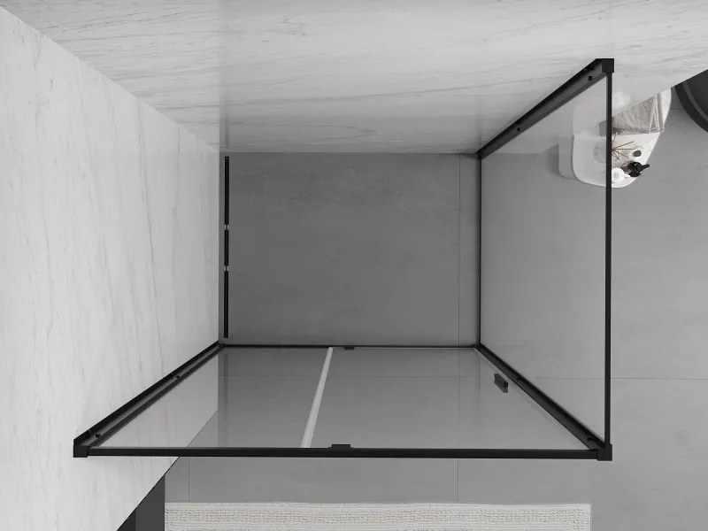 Mexen Exo sprchový kout otevíratelný 125 x 75 cm, transparentní, černý - 819-125-075-70-00