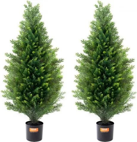 2 Kusů 0,9 m Umělý cedr Topiary Strom Umělá rostlina UV Dekor vnitřní/venkovní