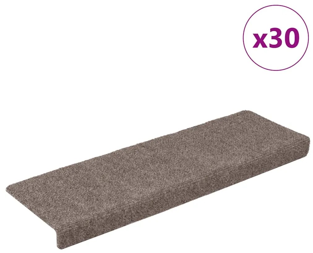 Schodové rohože samolepicí 30 ks 65 x 21 x 4 cm béžové s obdélníkovým okrajem 3365700