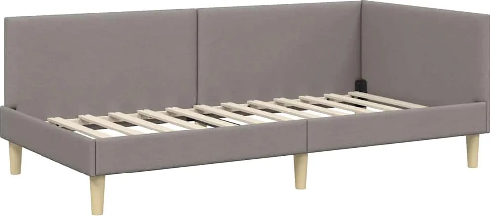 Rohový rám postele s matrací Jiný s čelo 2 ks Taupe textil 3393746