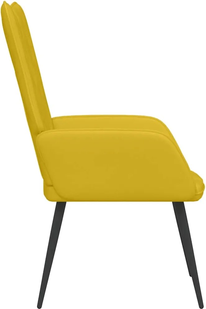 Relaxační křeslo hořčicově žluté samet 327684