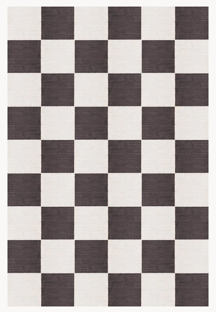 Ručně tkaný vlněný koberec's nízkým vlasem Chess Flatweave