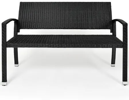 Zahradní lavice D3286 polyratan černá Dekorhome