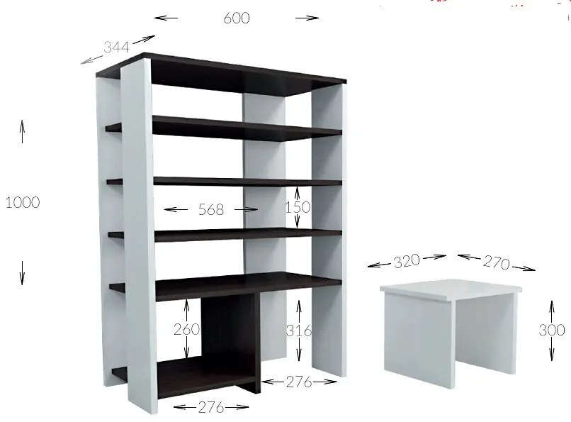 Casarredo Botník BRADLEY wenge/bílý lesk