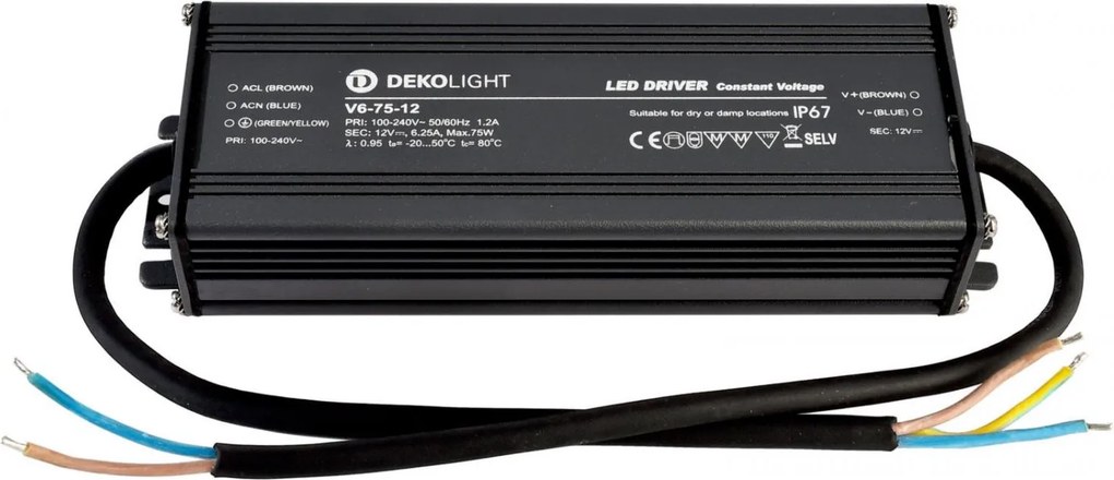 IMPR 872084 Deko-Light napájení IP CV V6-75-12 konstantní napětí 0-6250 mA IP67 12V DC 75W