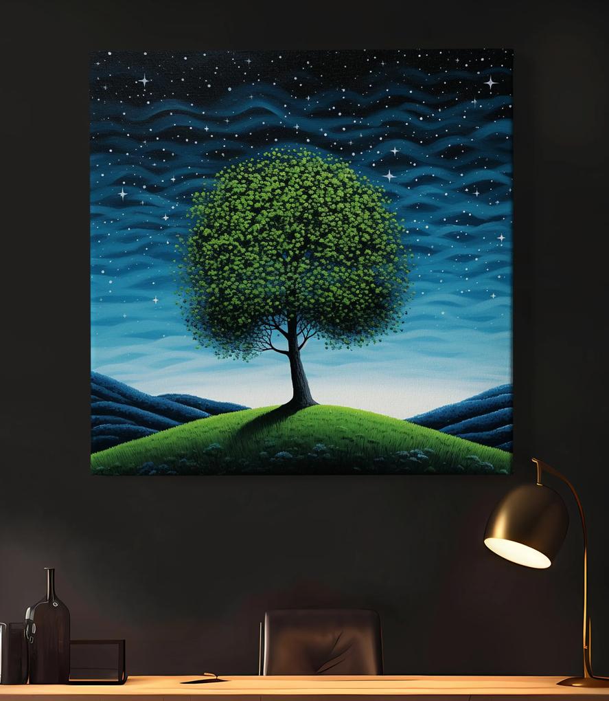 Obraz na plátně - Strom života hvězdy nablízku FeelHappy.cz Velikost obrazu: 140 x 140 cm