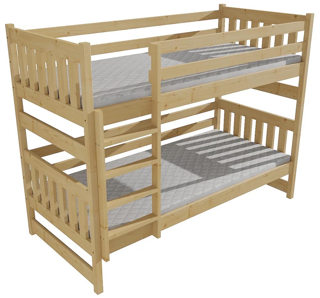 Vomaks Patrová postel PP 021 Rozměr: 90 x 200 cm, Barva: surové dřevo, Prostor mezi lůžky: 80 cm