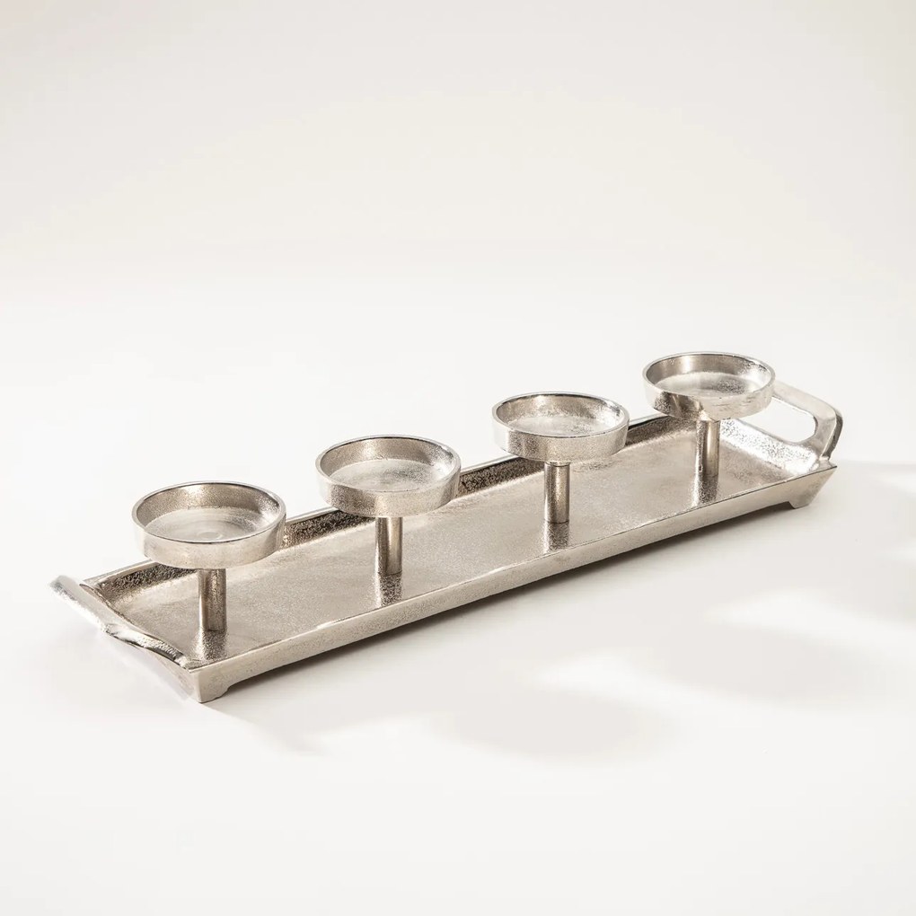Svícen Silver Line 49x12x8 cm