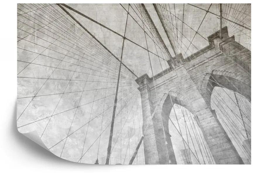 Fototapeta Brooklyn Bridge Grunge Mono Hladký vinyl 254x184